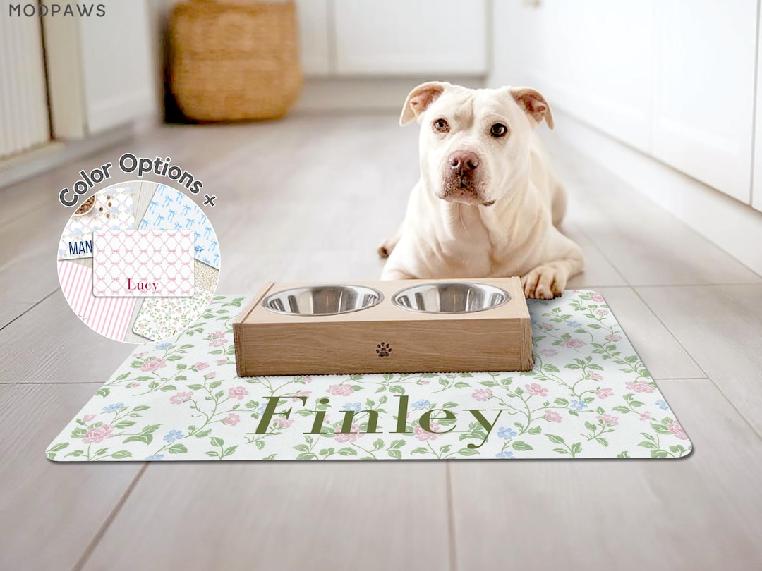 Personalized Dog Mats Using Pet Photo + Name Custom Pet Dog Food Mat ...
