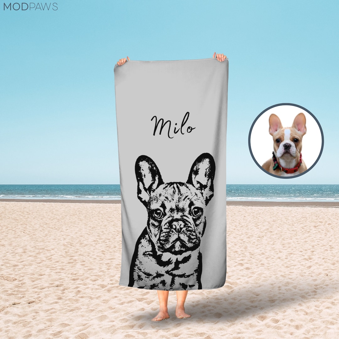 Custom Pet Beach Towel Using Pet Photo + Pet Name Personalized Cat ...