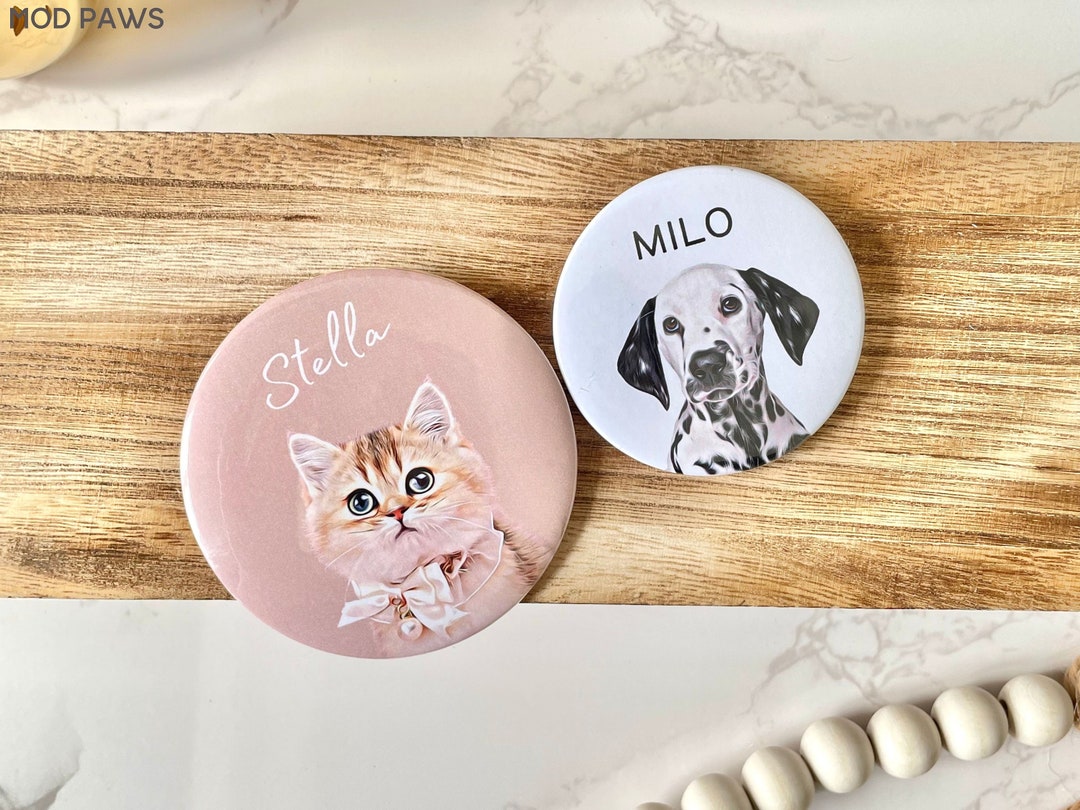 Custom Pin Using Pet Photo + Name Custom Dog Name Personalized Cat Pin ...
