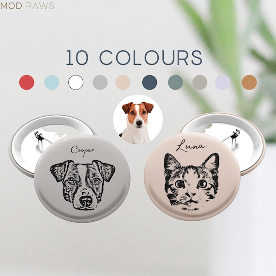 Custom Pet Pin Using Pet Photo Name Custom Dog Name - Etsy