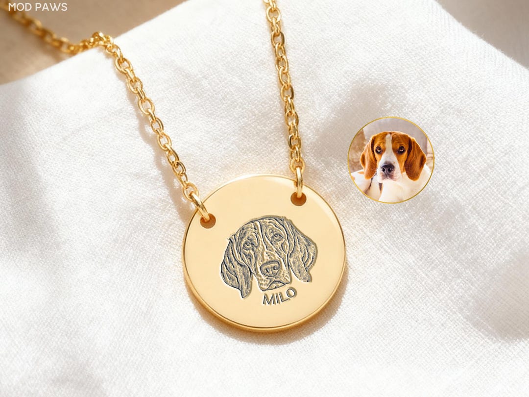 Custom Pet Necklace Using Pet Photo + Name Custom Dog Necklace ...