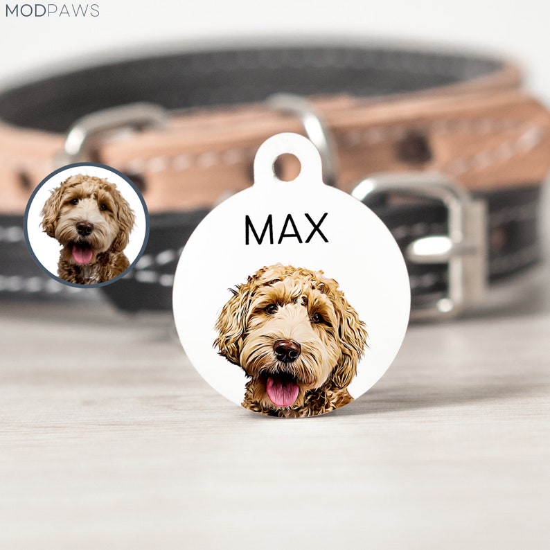 Custom Pet Tags Using Pet Photo Name Dog ID Tags Name Dog - Etsy
