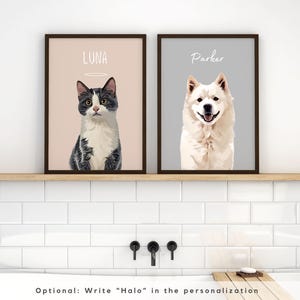 Custom Pet Portraits Using Pet Photo Personalized Digital Dog Portraits Cat Portraits Custom Dog ...