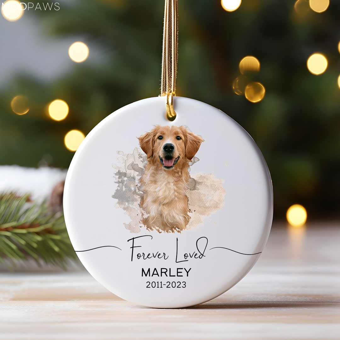 Personalized Pet Memorial Watercolor Ornament Using Pet's Photo + Name ...