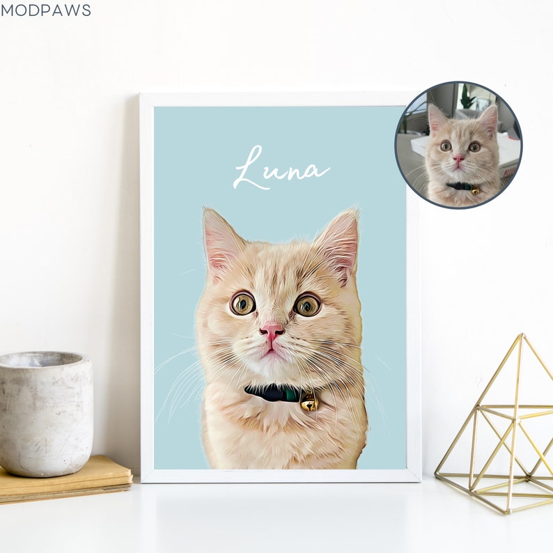 Custom Pet Portraits Using Pet Photo Personalized Digital Dog - Etsy Australia