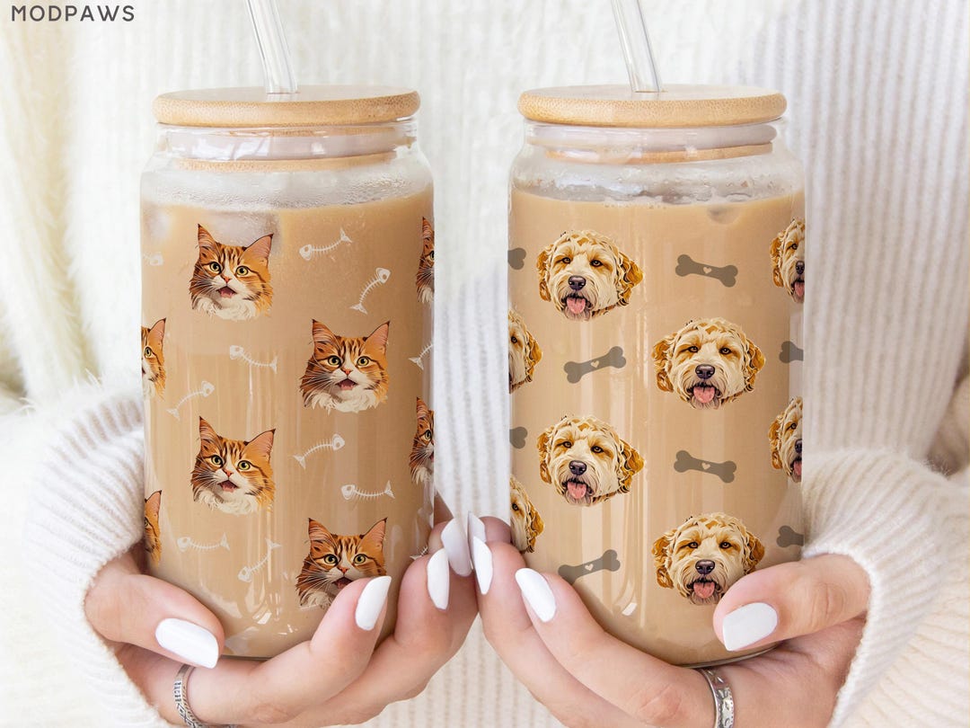 Custom Dog Beer Can Glass With Bamboo Lid, Dog Mom Glass Mug, Dog Lover ...