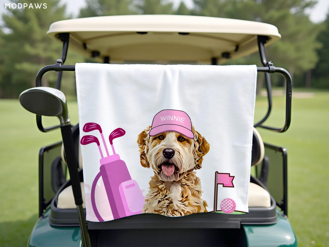 Custom Pet Golf Towel Using Pet Photo + Pet Name Personalized Dog Golf Towels Custom Cat Golf ...
