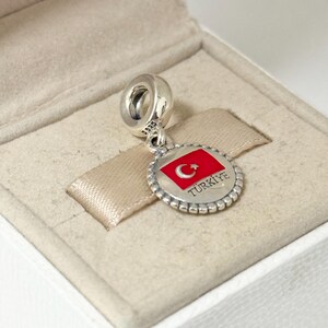 Pandora Turkey Flag Dangle Charm Travel Pendant S925 Silver Jewelry for ...