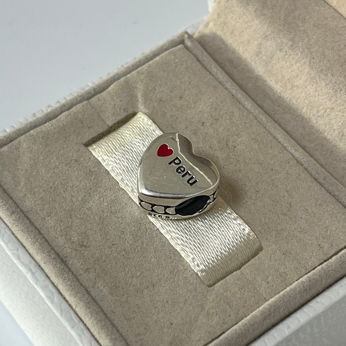 Pandora Peru Flag Heart Bead Charm Love Peru Travel S925 Silver Jewelry ...