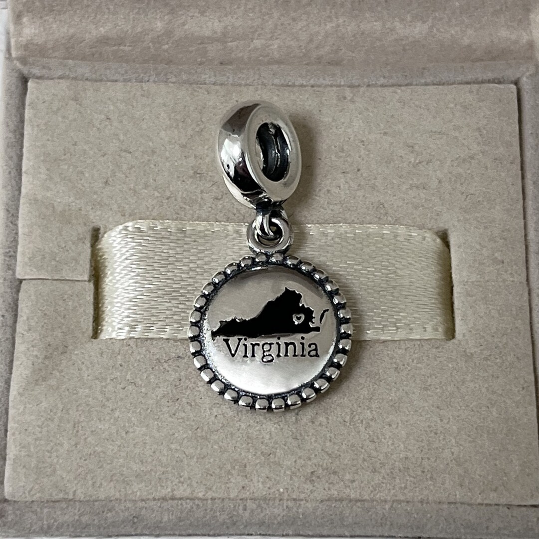 Pandora Virginia Map Dangle Charm Pendant Travel S925 Sterling Silver ...