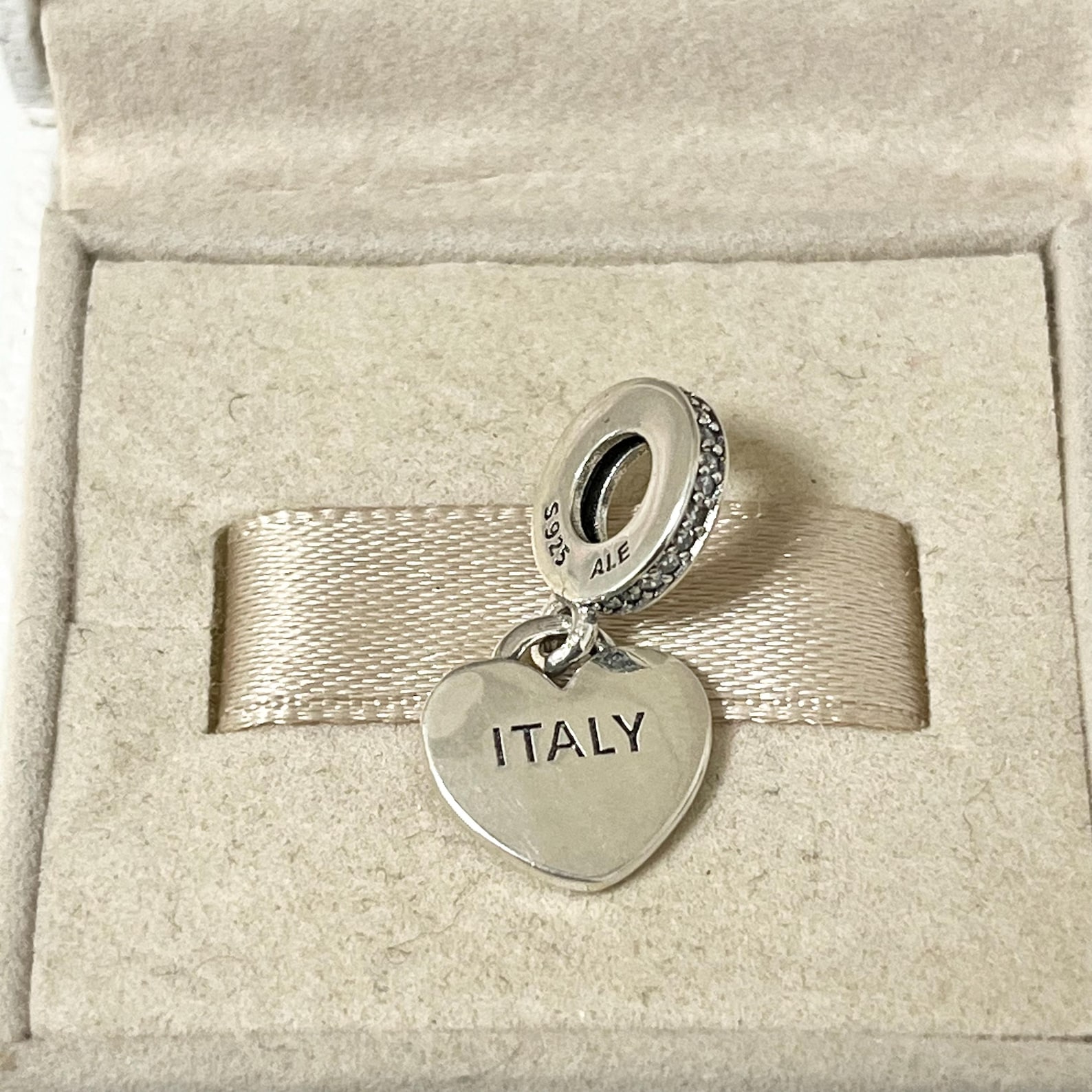 Pandora Italy Flag Heart Dangle Charm Travel Pendant S925 Silver ...