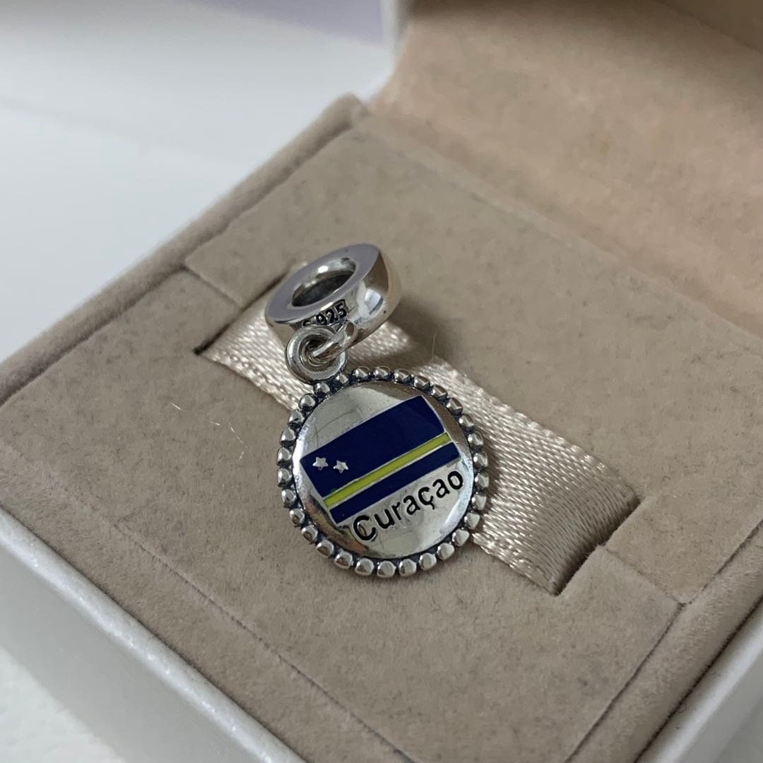 Pandora Curacao Flag Dangle Charm Pendant, S925 Sterling Silver ...