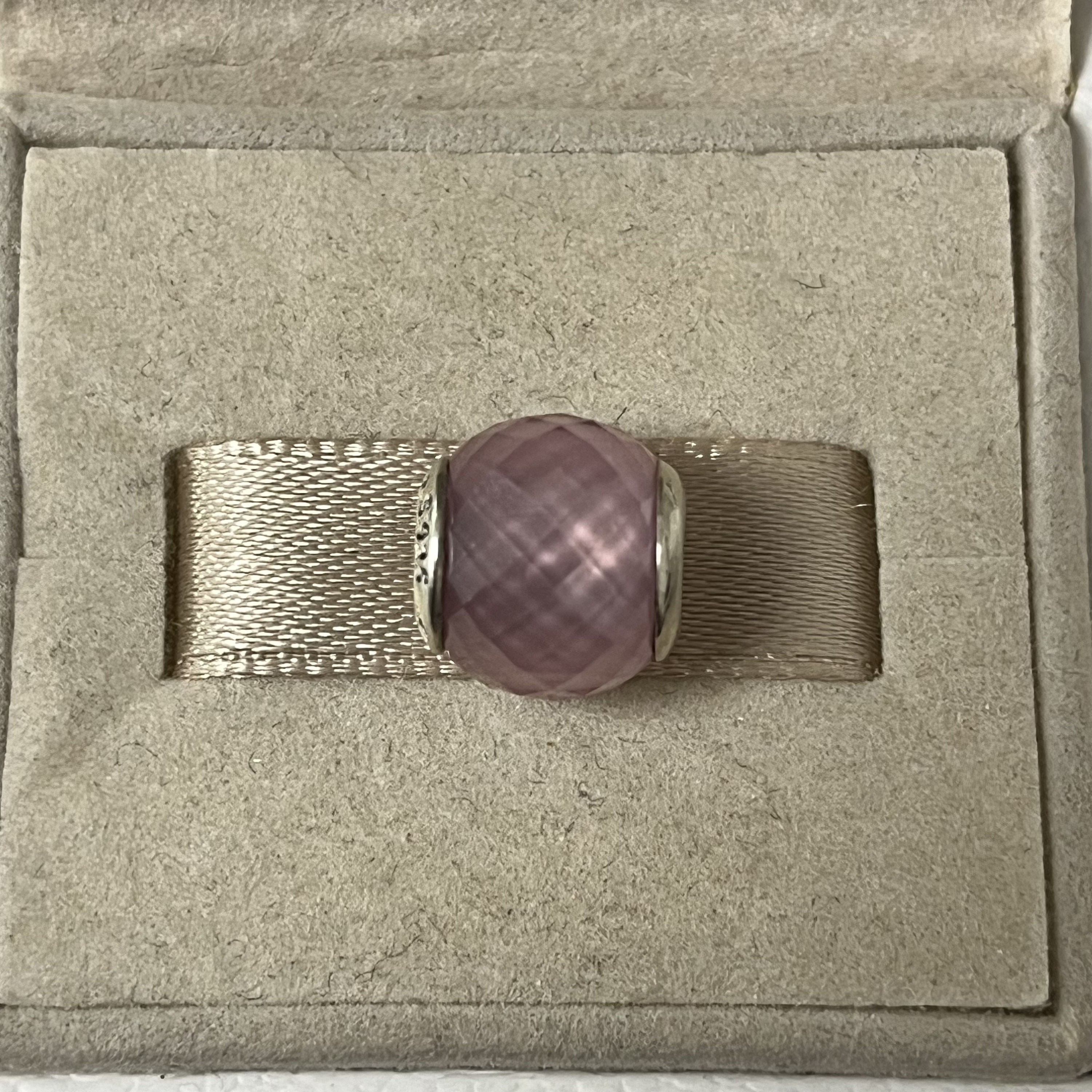 Pandora Murano Glass Pink Set With Diamond Petal Glaze Bead Love ...