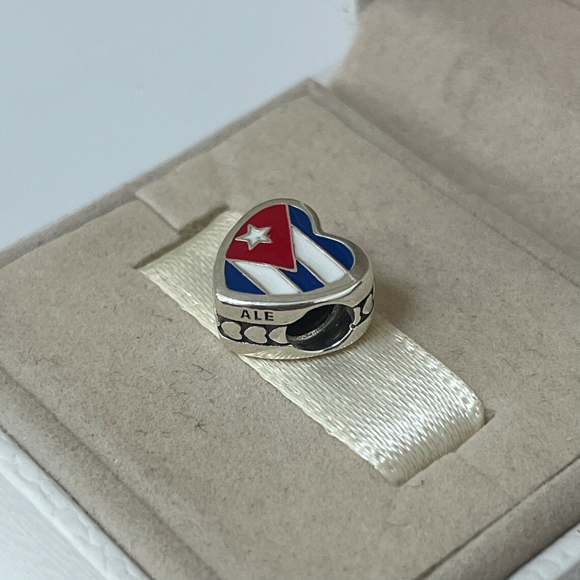 Pandora Cuba Flag Heart Bead Charm Love Cuba S925 Sterling Silver ...