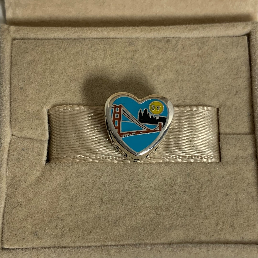 Pandora San Francisco Golden Gate Bridge California Heart Bead Charm ...