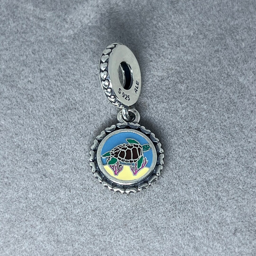 Pandora Curacao Sea Turtle Dangle Charm Pendant S925 Sterling Silver ...