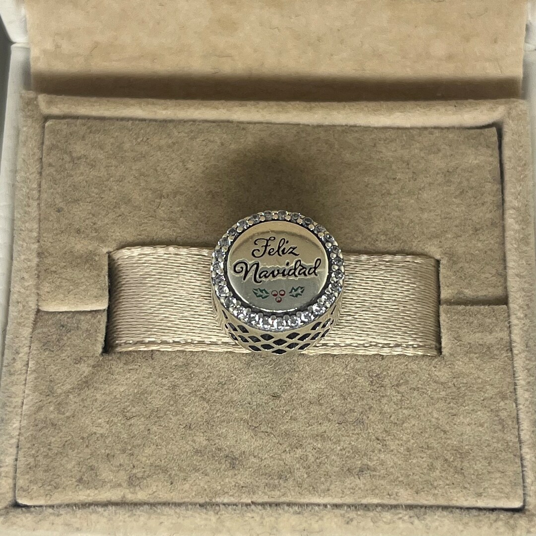Pandora Feliz Navidad Exclusive Button Bead Charm S925 Sterling Silver ...