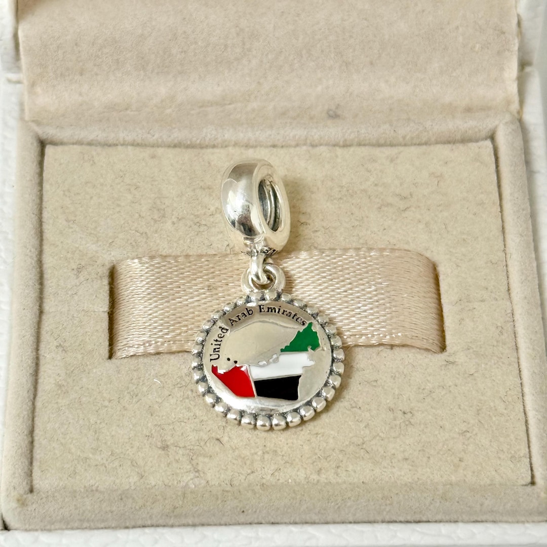 Pandora United Arab Emirates Map Flag Dangle Charm Pendant S925 Silver ...