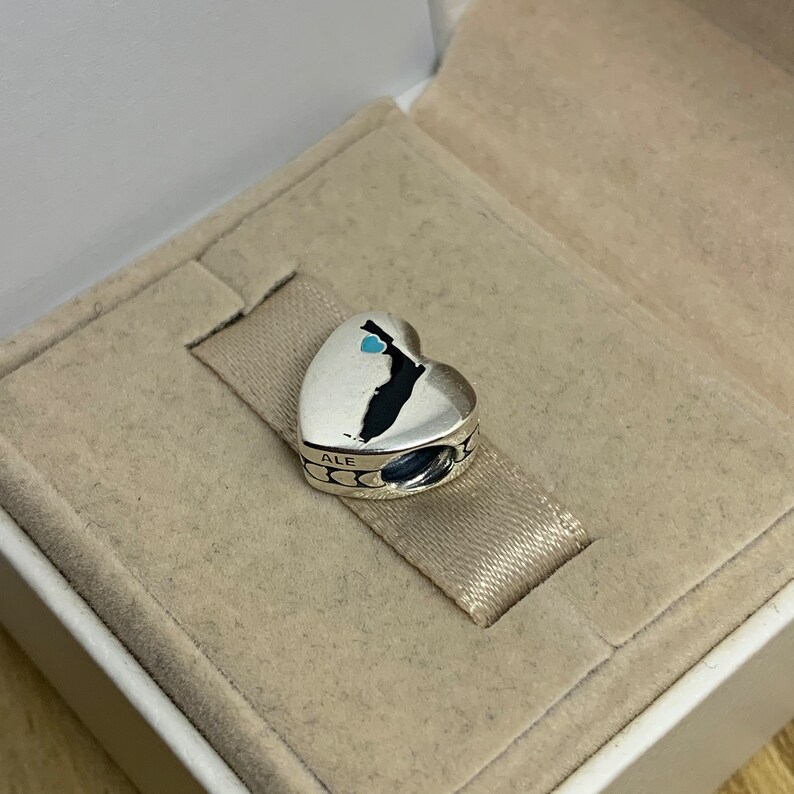 Pandora Florida Map Exclusive Heart Bead Charm Travel S925 Sterling ...