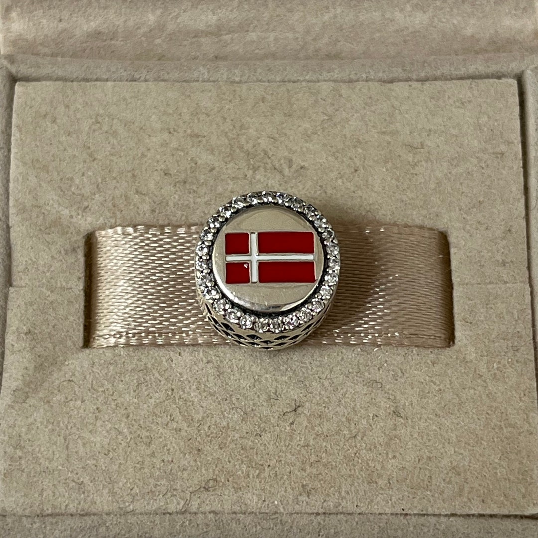 Pandora Denmark Flag Charm Bead Exclusive Charm S925 Silver Denmark ...