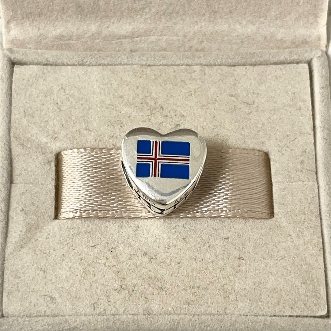 Pandora ICELAND Flag I Love ICELAND Exclusive Heart Bead Charm Travel ...