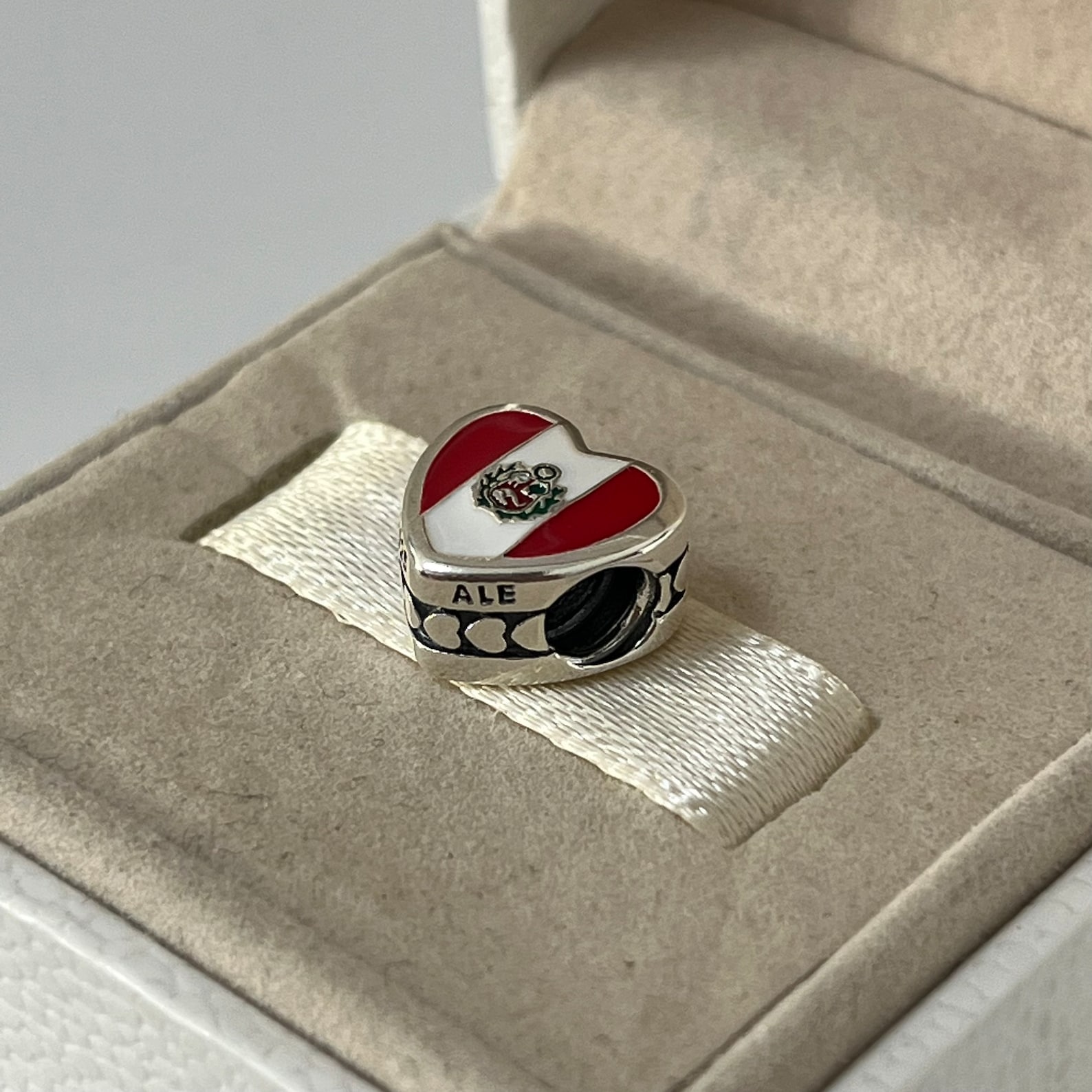 Pandora Peru Flag Heart Bead Charm Love Peru Travel S925 Silver Jewelry ...