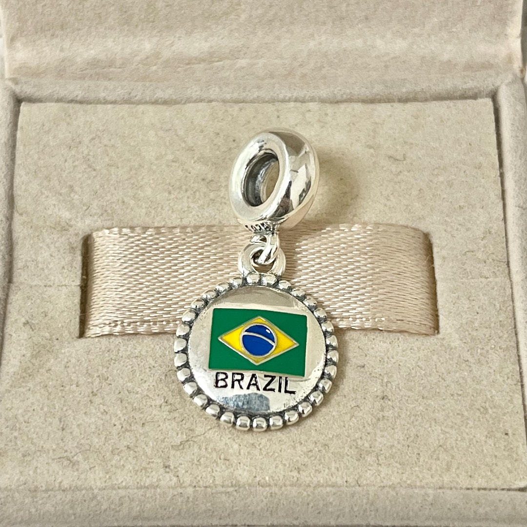 Pandora BRAZIL Flag Exclusive Dangle Charm Pendant Travel S925 Silver ...