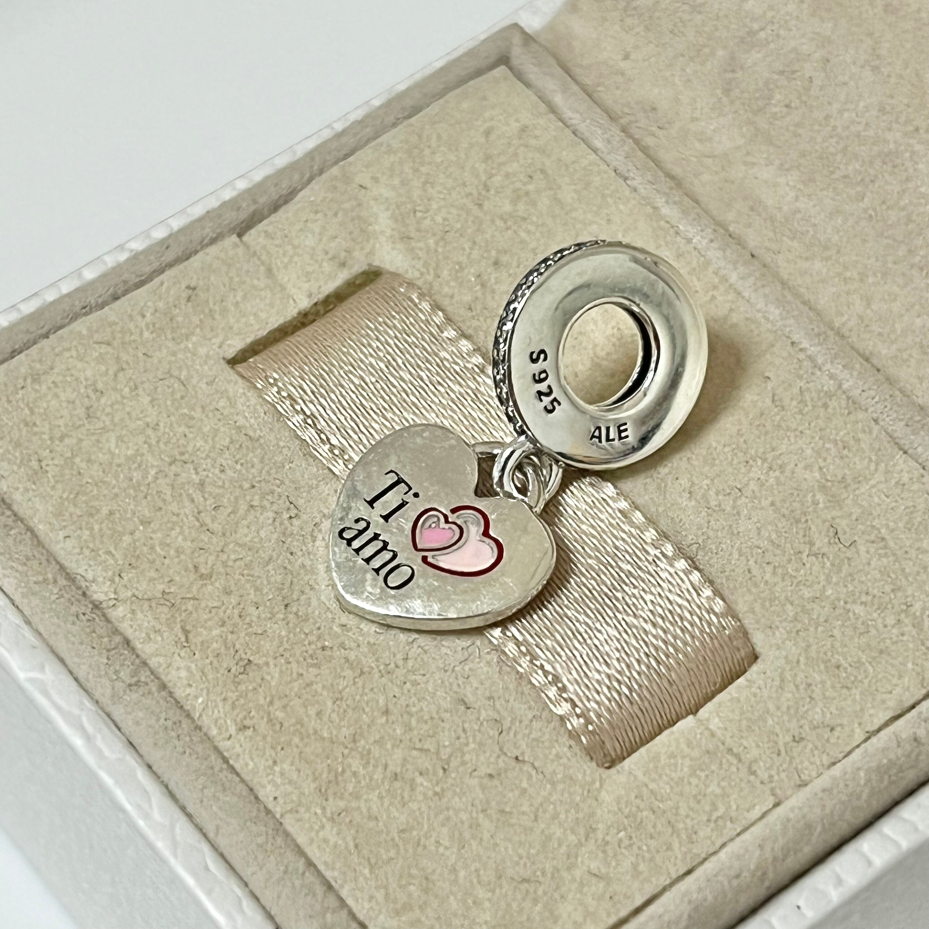Pandora Ti Amo I Love You Heart Charm Dangle Pendant Travel S925 ...