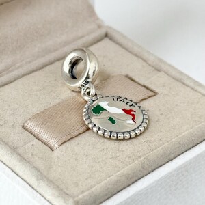 Pandora ITALY Map Flag Dangle Charm Pendant S925 Silver Jewelry for ...