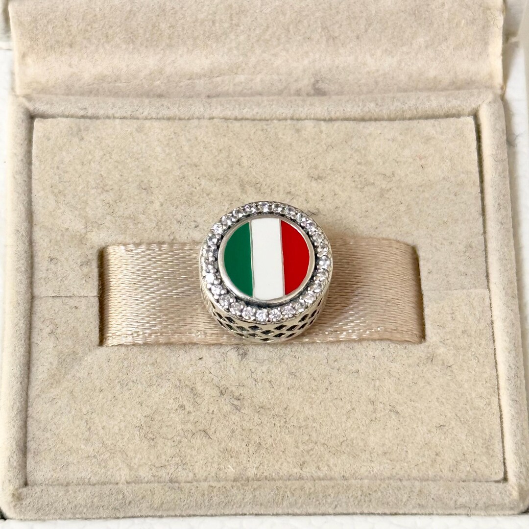 Pandora Italy Flag Bead Exclusive Charm S925 Silver Travel Jewelry for ...