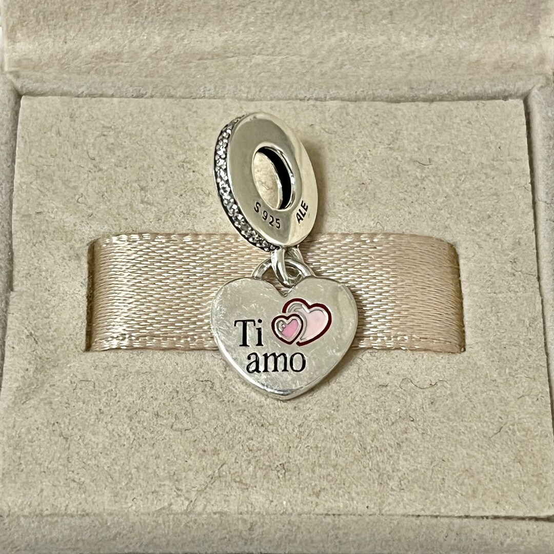 Pandora Ti Amo I Love You Heart Charm Dangle Pendant Travel S925 ...