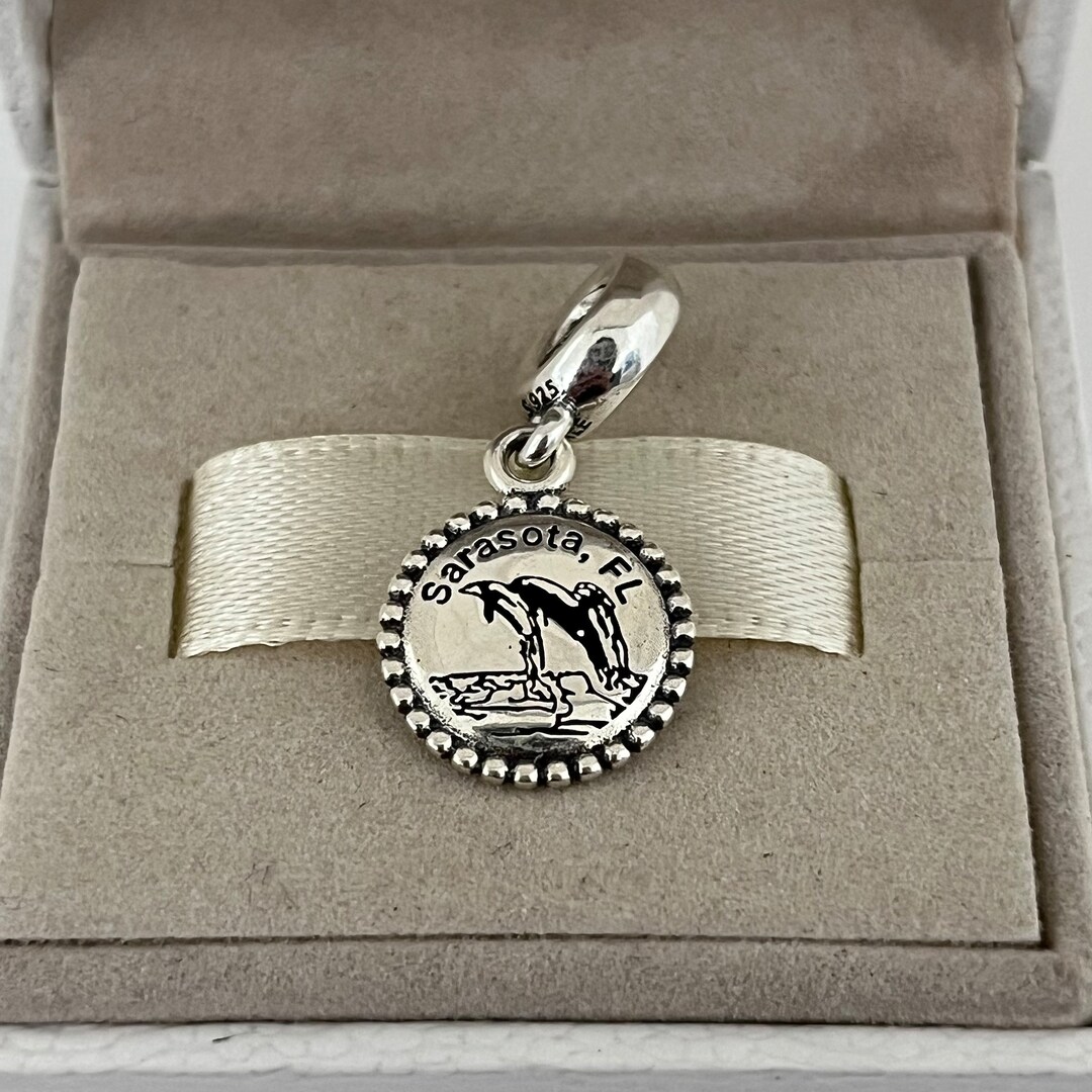 Pandora Sarasota Florida Dangle Charm Beach Dolphins S925 Sterling ...
