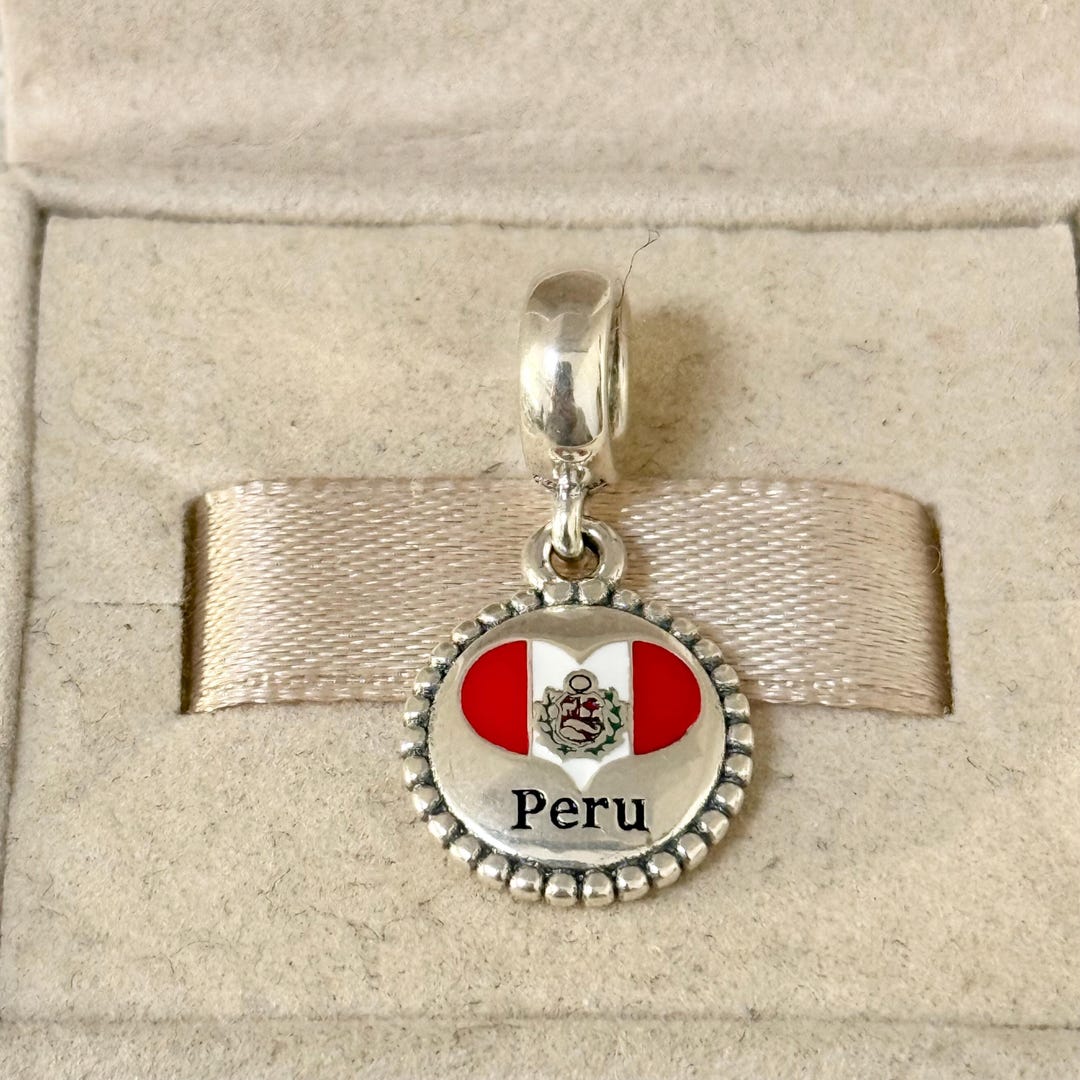 Pandora Peru Heart Flag Dangle Charm Pendant S925 Silver Jewelry for ...