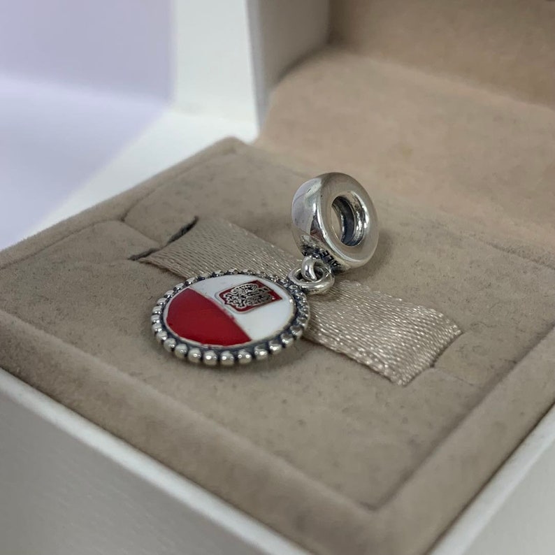 Pandora Poland Flag Exclusive Dangle Charm Pendant，s925 Sterling Silver ...