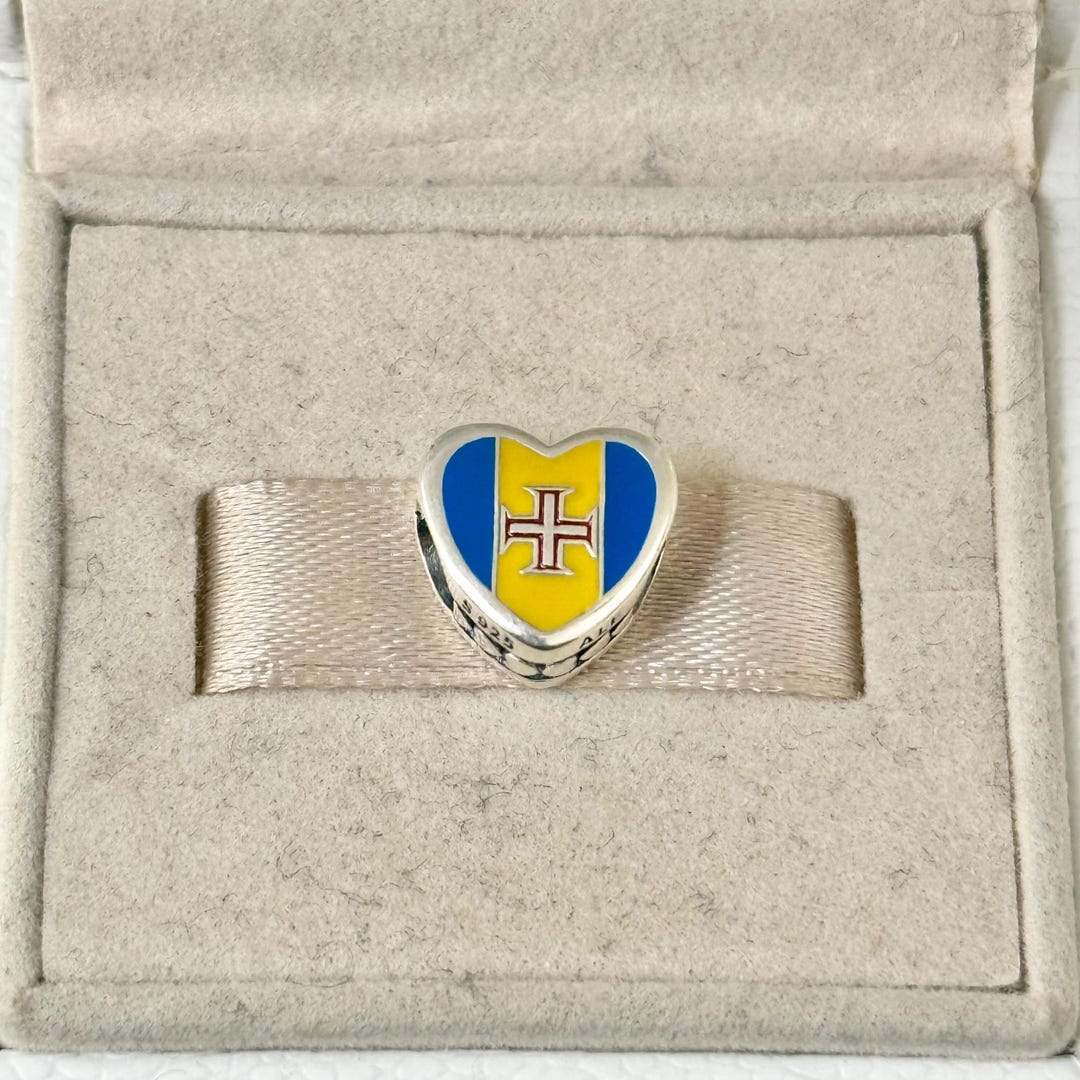 Pandora I Love Madeira Island Flag Exclusive Heart Bead Charm Travel ...