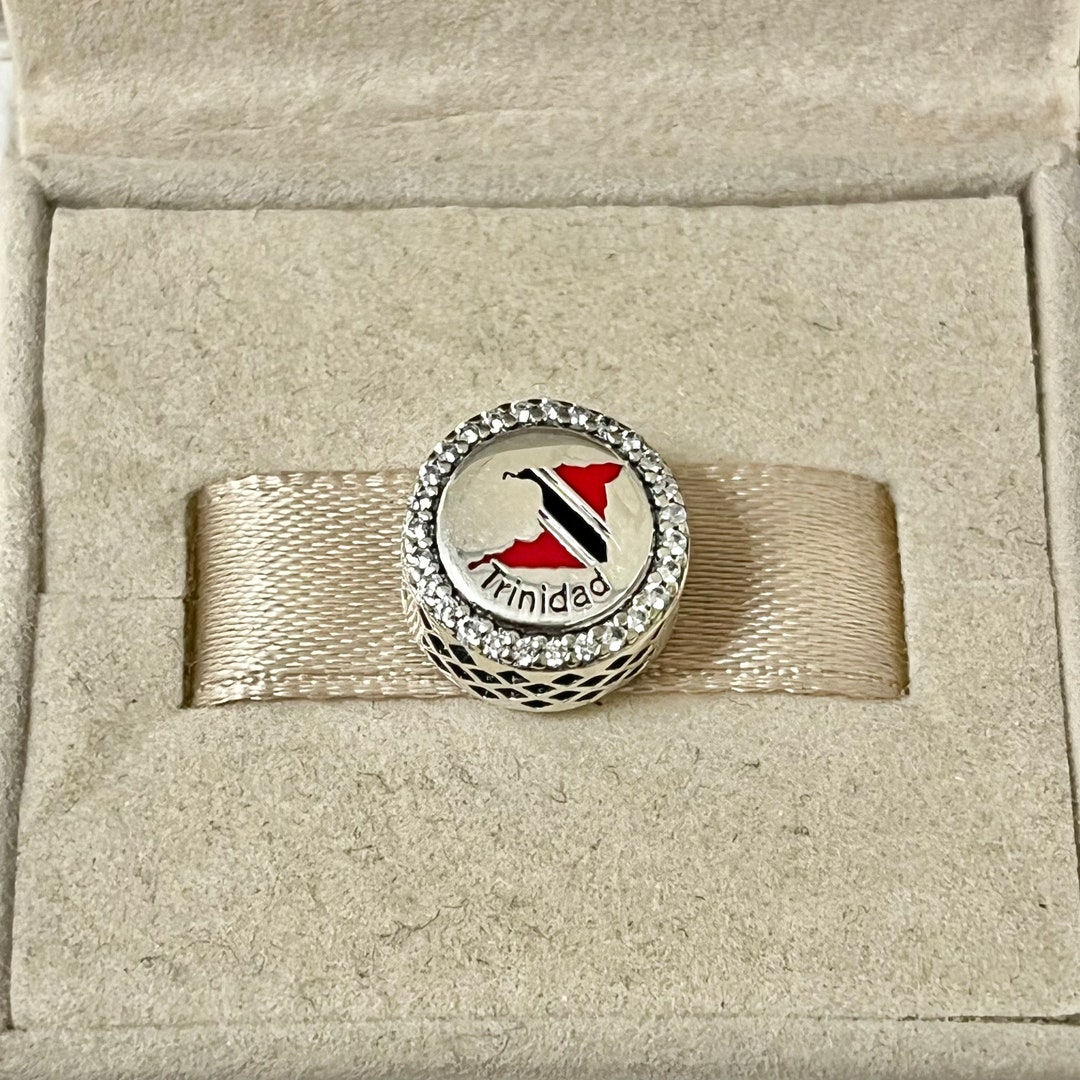 Pandora Trinidad and Tobago Flag & Map Exclusive Bead Charm S925 Silver ...