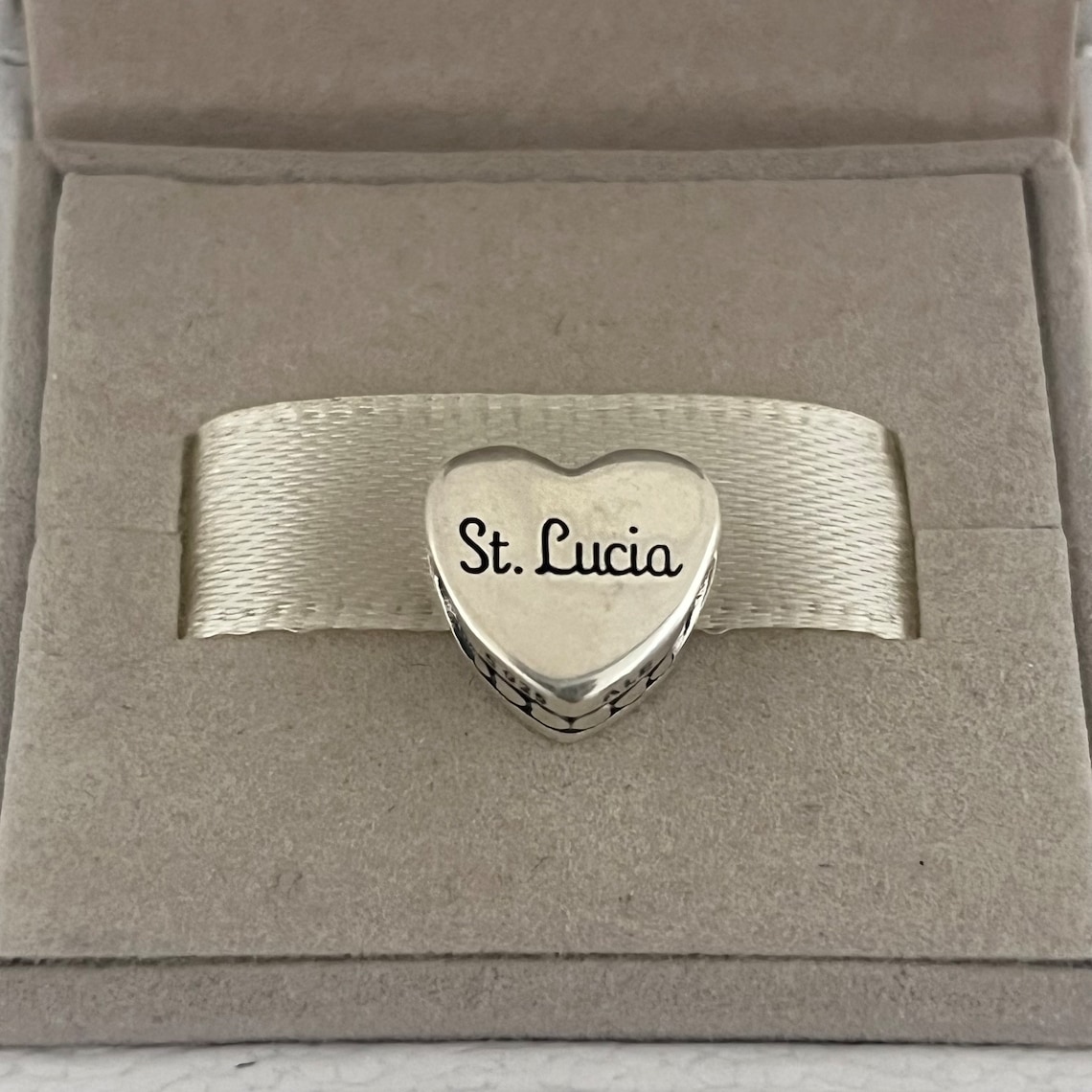 Pandora St.lucia Heart Bead Charm Saint Lucia Flag Pendant, Travel S925 ...