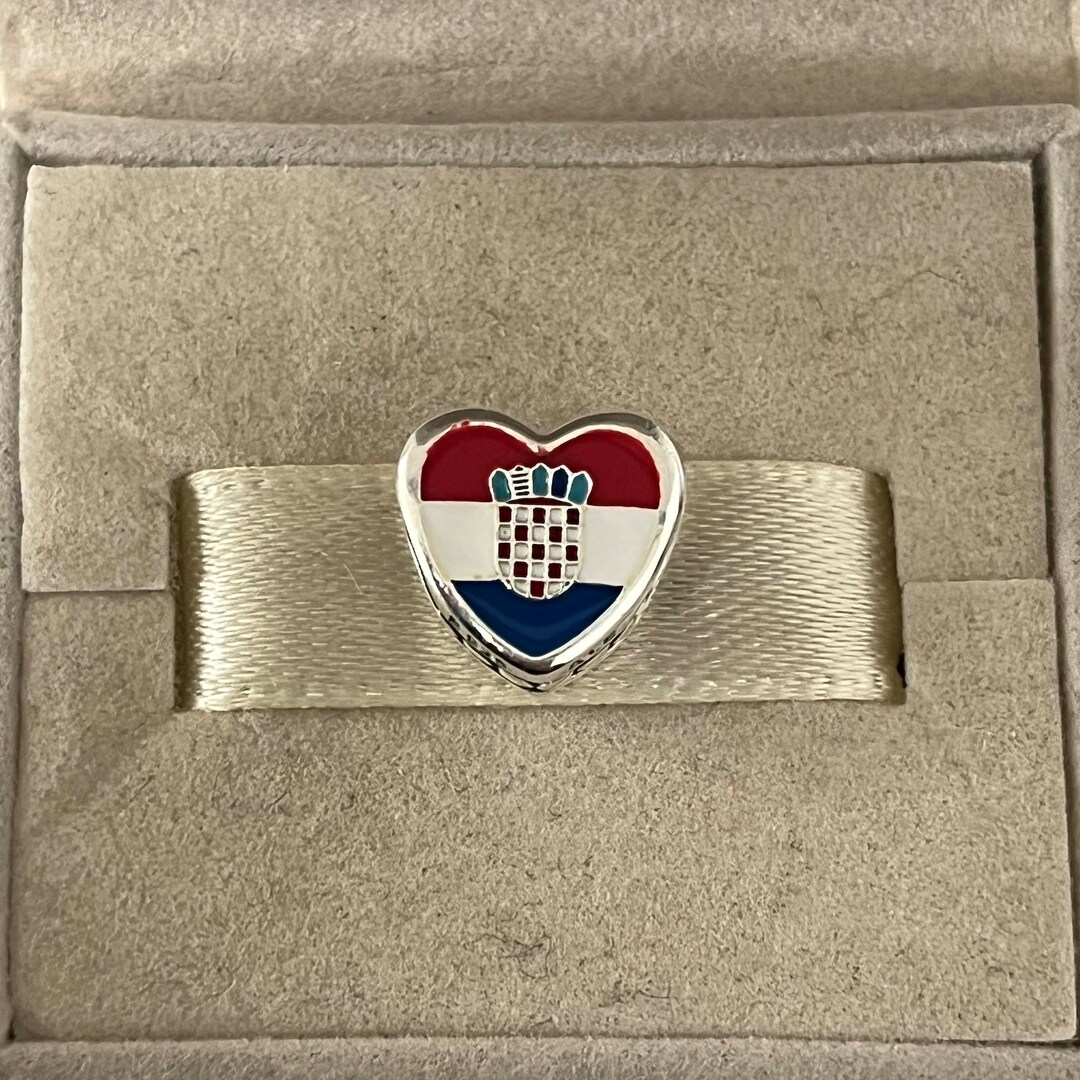 Pandora Croatia Croatian Flag Charm Heart Bead S925 Sterling Silver ...