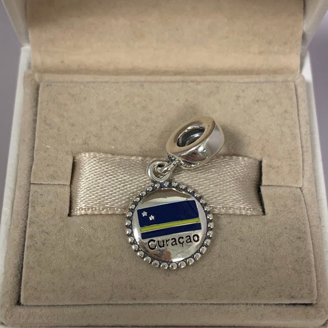 Pandora Curacao Flag Dangle Charm Pendant, S925 Sterling Silver ...