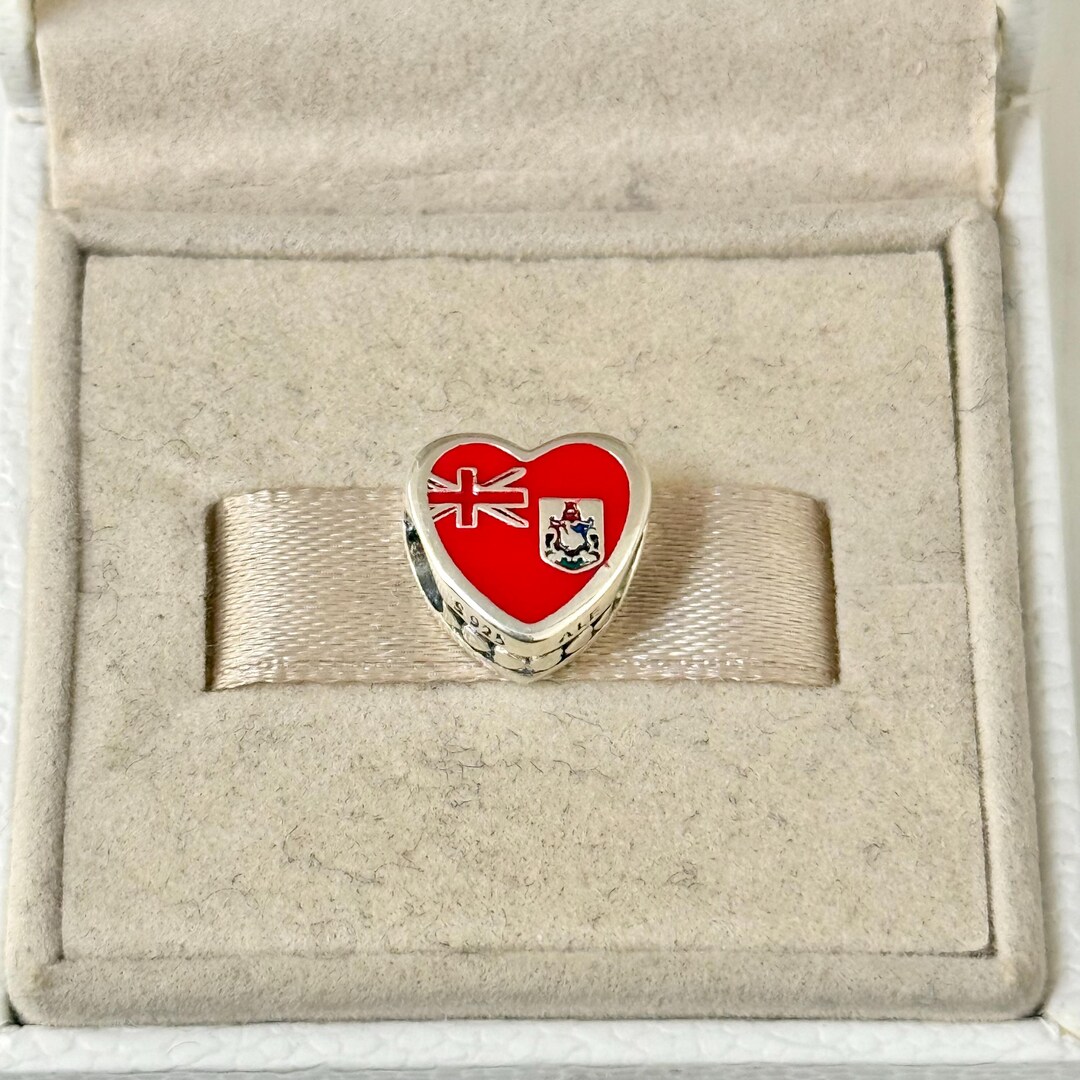 Pandora Bermuda Flag Exclusive Heart Bead Charm Travel S925 Sterling ...