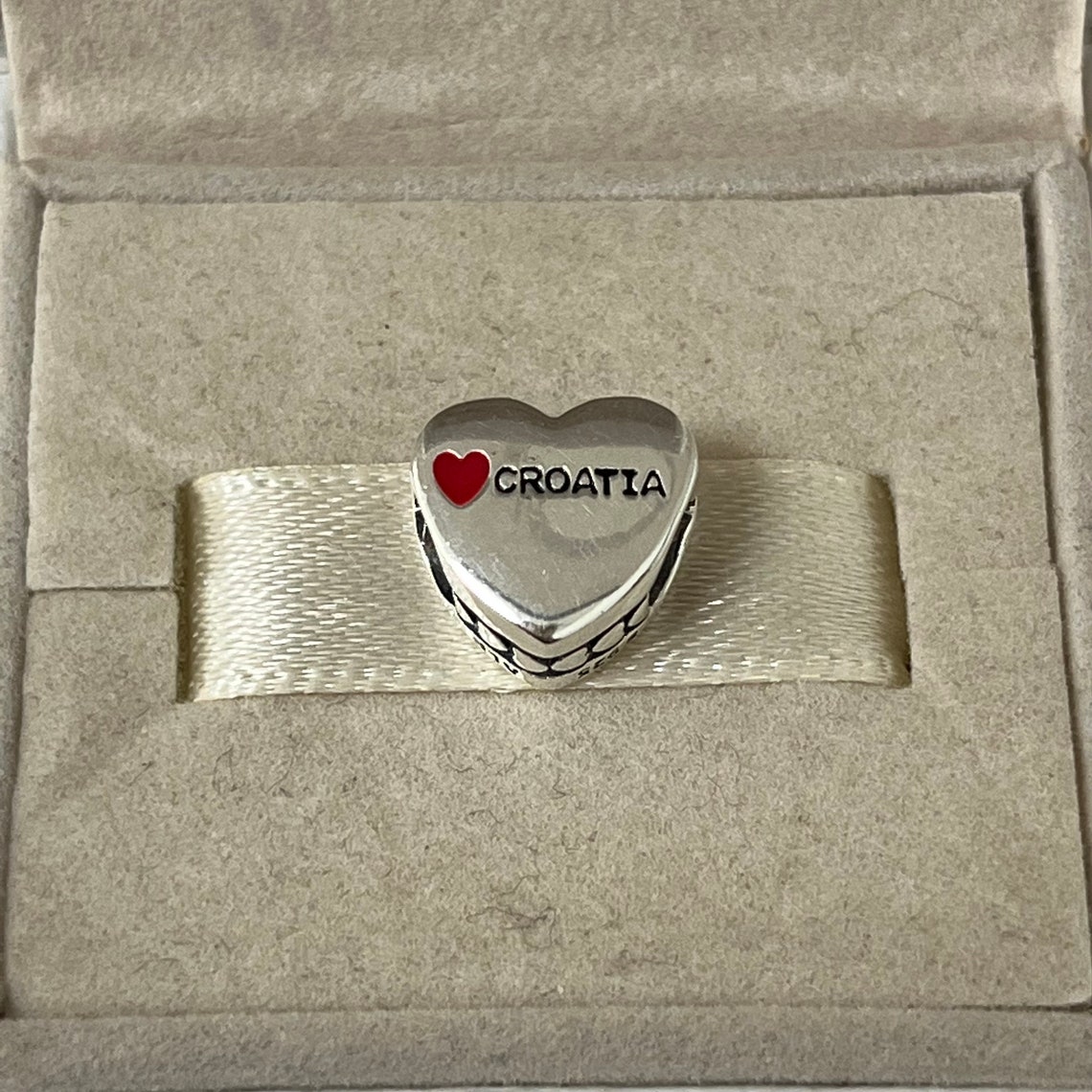 Pandora Croatia Croatian Flag Charm Heart Bead S925 Sterling Silver ...