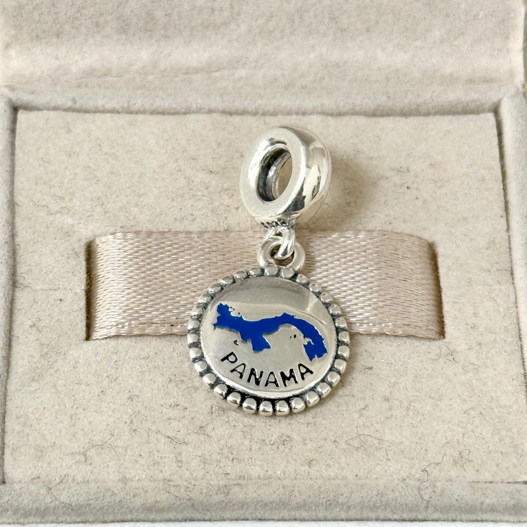 Pandora PANAMA Map Flag Dangle Charm Pendant S925 Silver Jewelry for ...