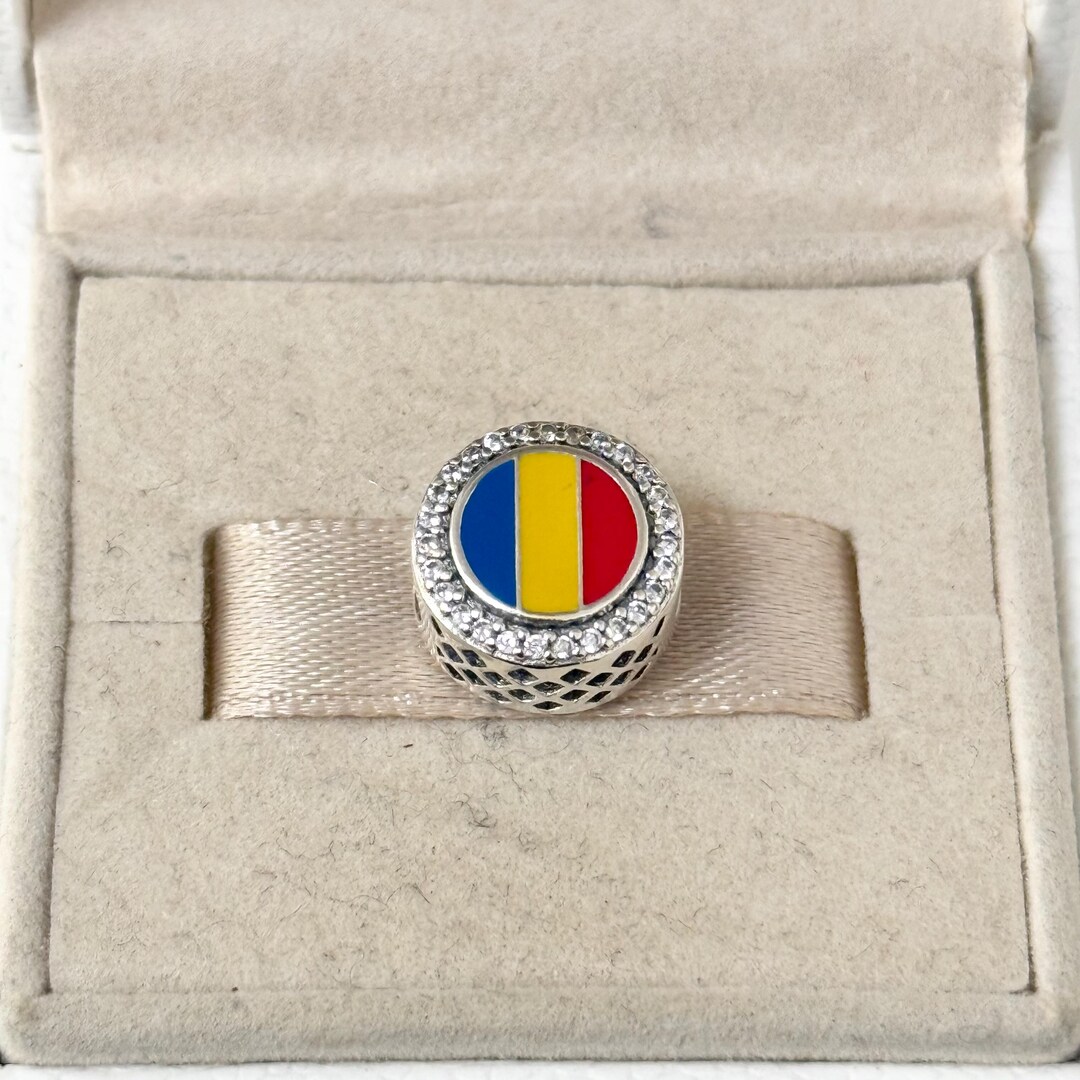 Pandora ROMANIA Flag Exclusive Bead Charm S925 Sterling Silver Jewelry ...