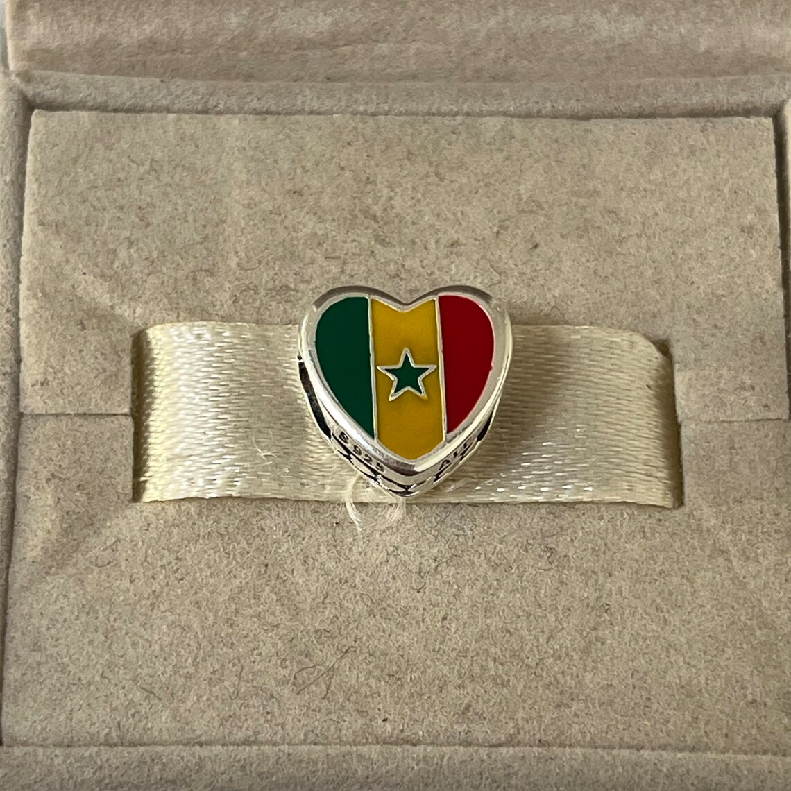 Pandora Senegal Flag Love Senegal Heart Bead Charm S925 Sterling Silver ...