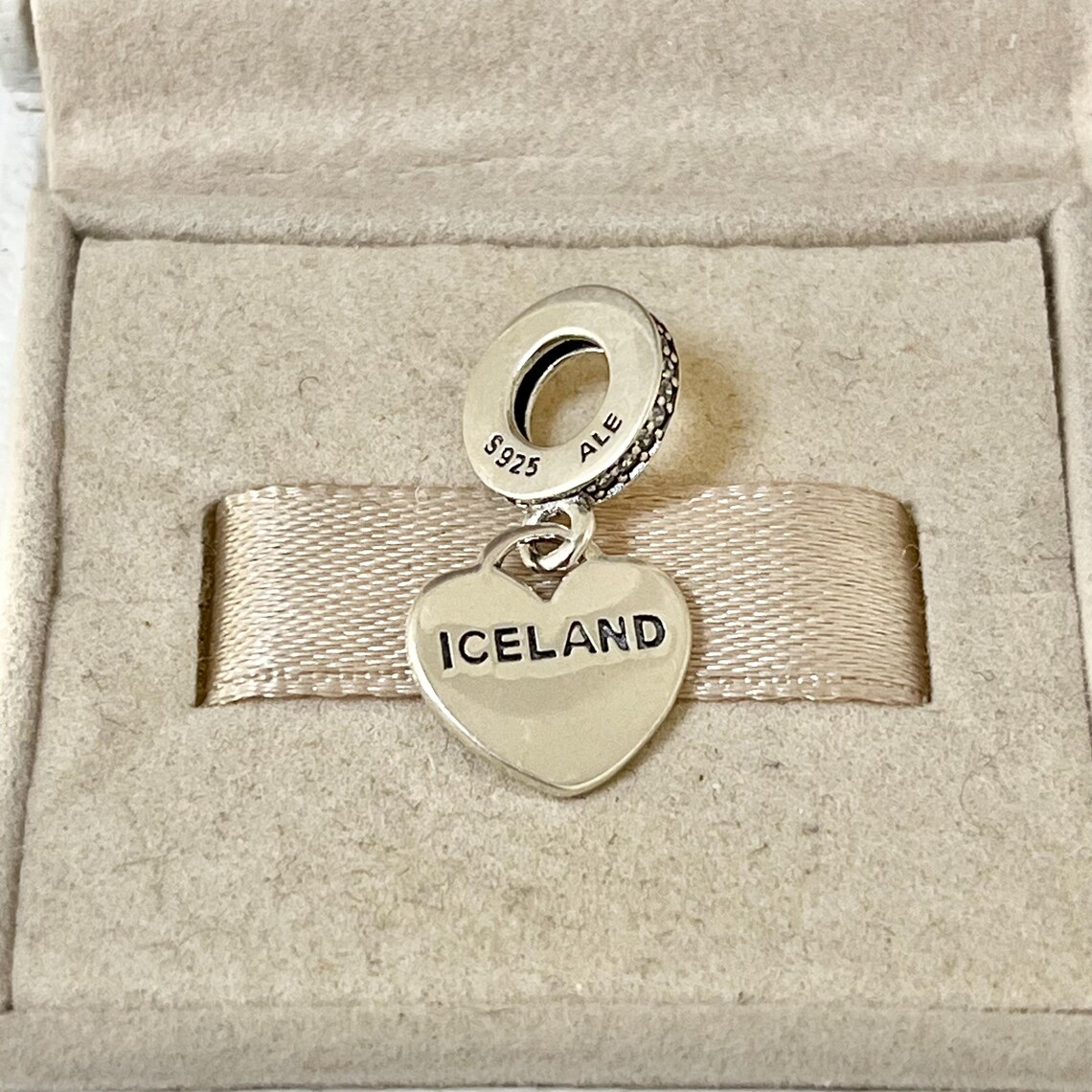 Pandora ICELAND Flag Heart Dangle Charm Travel Pendant S925 Silver ...
