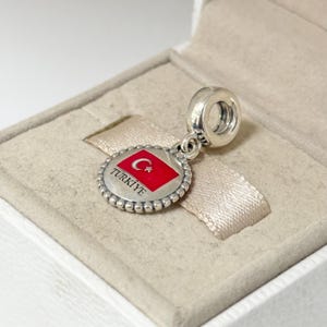 Pandora Turkey Flag Dangle Charm Travel Pendant S925 Silver Jewelry for ...