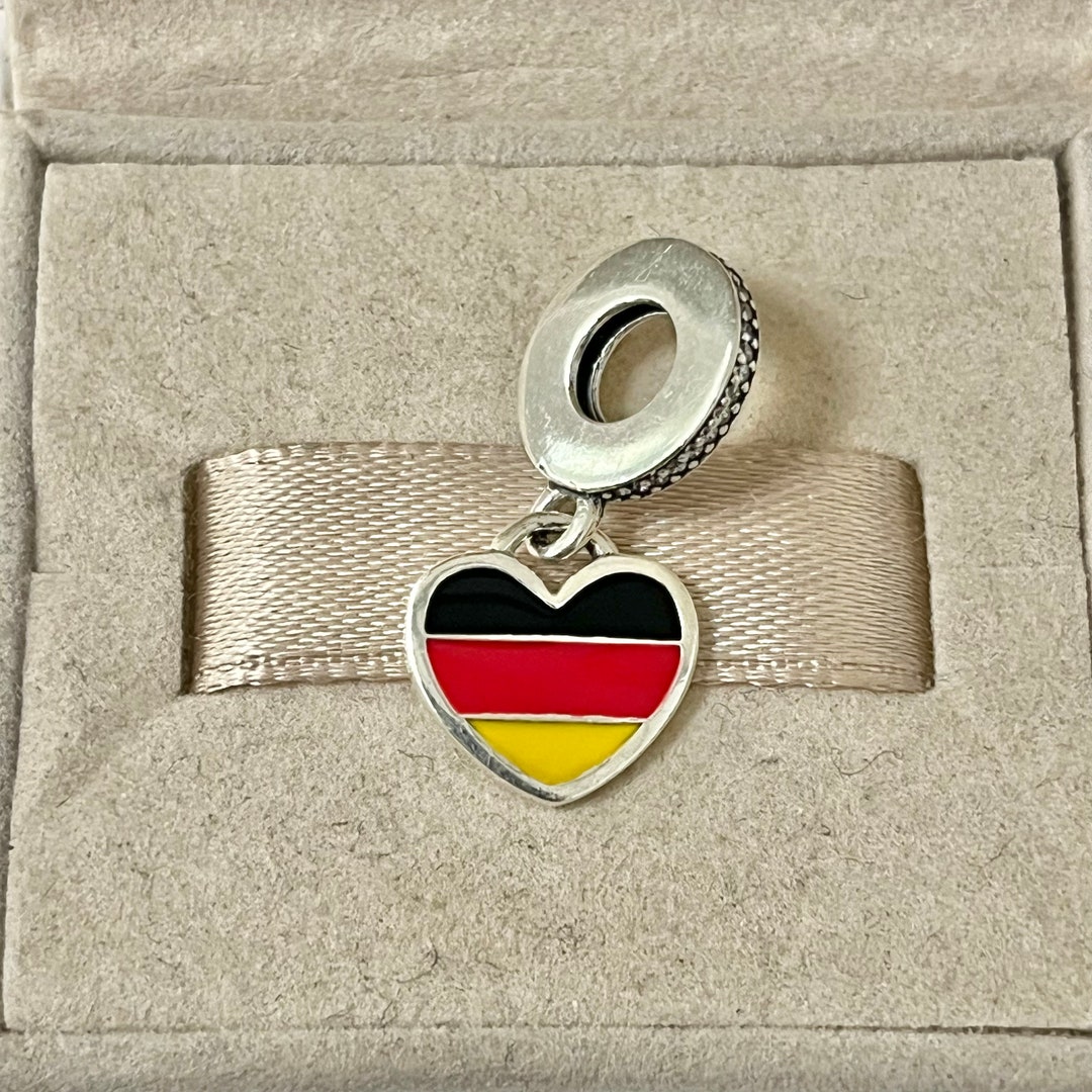 Pandora Germany Flag Exclusive Heart Dangle Charm Pendant S925 Silver ...