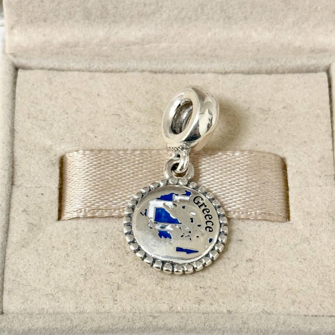 Pandora Greece Flag Map Dangle Charm Travel Pendant S925 Silver Jewelry ...