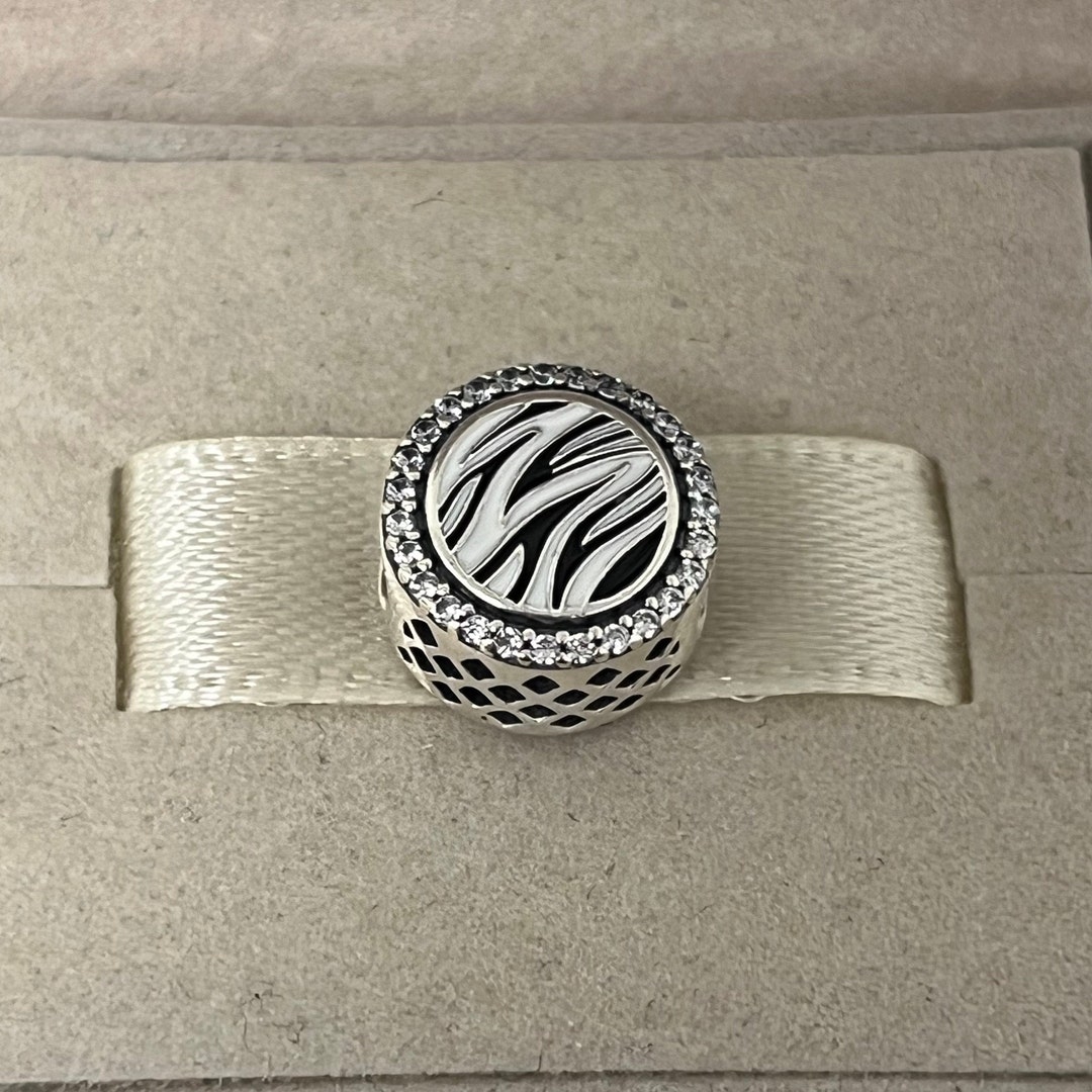 Pandora Zebra-stripe Exclusive Bead Charm S925 Sterling Silver Jewelry ...