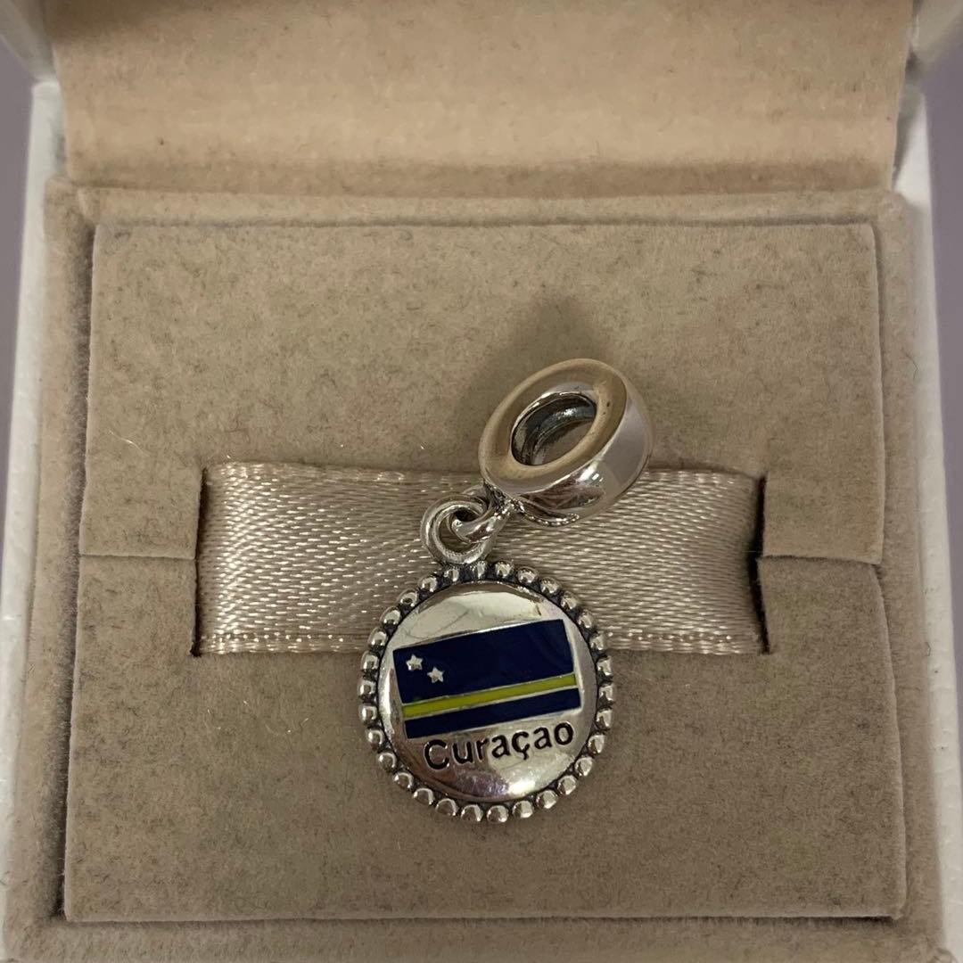 Pandora Curacao Flag Dangle Charm Pendant, S925 Sterling Silver ...